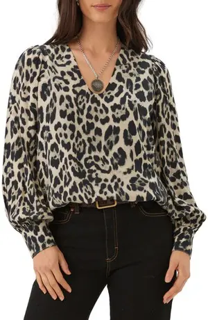 Karen Kane Puff Sleeve V-neck Top