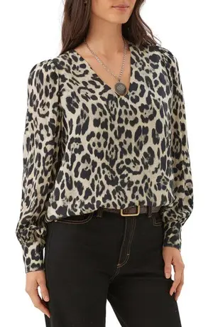 Karen Kane Puff Sleeve V-neck Top