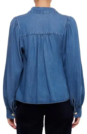 Karen Kane Tie Front Denim Top