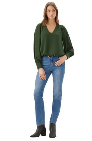 Karen Kane Puff Sleeve Top - Pine