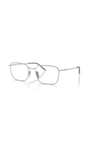 Prada 53mm Rectangle Optical Glasses - Silver