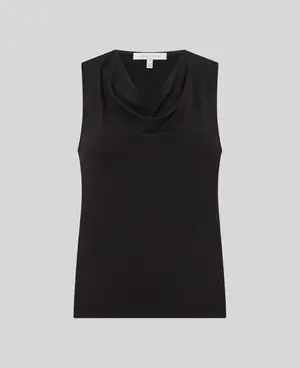 REALLY WILD CLOTHING Eton Cowl Neck Blouse - Black