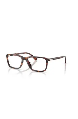 Persol 53mm Rectangle Optical Glasses - Tortoise