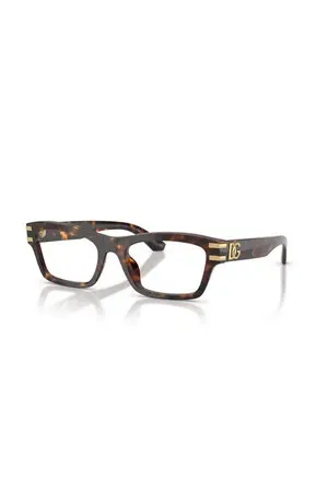 Dolce & Gabbana 54mm Rectangle Optical Glasses - Tortoise