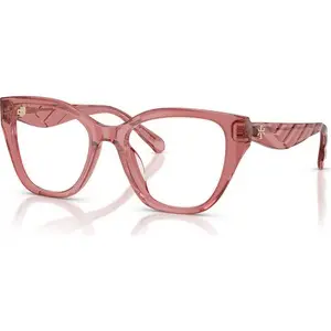 Tory Burch 53mm Irregular Optical Glasses - Pink