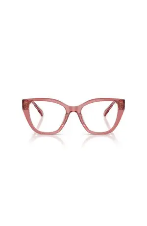 Tory Burch 53mm Irregular Optical Glasses - Pink