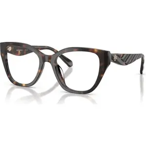 Tory Burch 53mm Irregular Optical Glasses - Tortoise