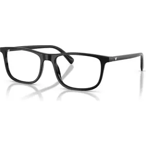 Emporio Armani 54mm Rectangle Optical Glasses - Black