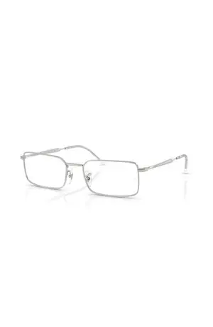 Ray-ban 54mm Rectangle Optical Glasses - Silver