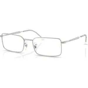Ray-ban 56mm Rectangle Optical Glasses - Silver