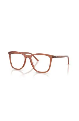 Ray-ban 52mm Square Optical Glasses - Brown