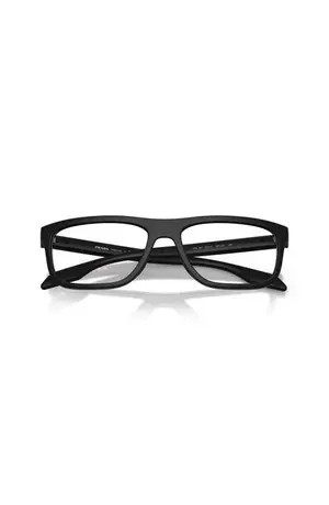 Prada 55mm Rectangle Optical Glasses - Black