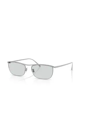 Oliver Spencer 55mm Rectangle Optical Glasses - Silver