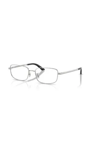 Versace 54mm Rectangle Optical Glasses - Silver