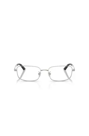Versace 54mm Rectangle Optical Glasses - Silver