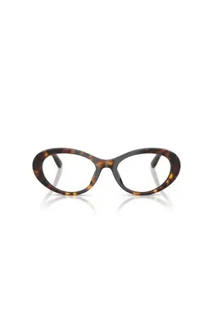 Dolce & Gabbana 53mm Oval Optical Glasses - Tortoise