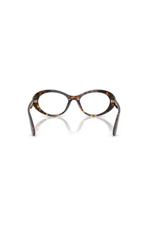 Dolce & Gabbana 53mm Oval Optical Glasses - Tortoise