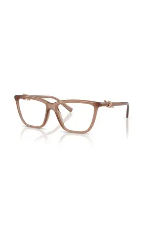 Tiffany & Co. 55mm Cat Eye Optical Glasses - Brown