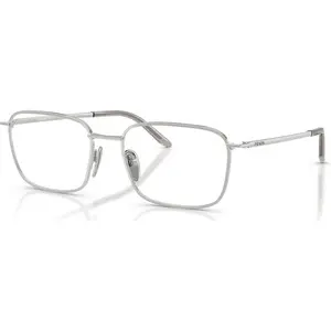 Prada 55mm Rectangle Optical Glasses - Silver