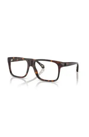 Moncler 56mm Rectangle Optical Glasses - Tortoise