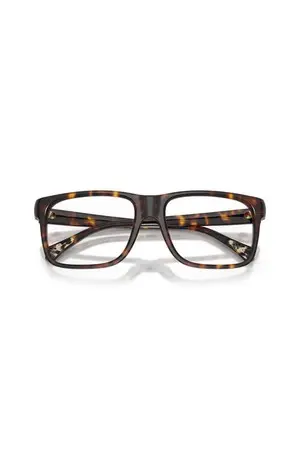 Moncler 56mm Rectangle Optical Glasses - Tortoise