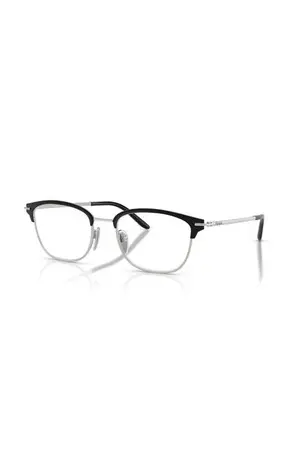 Prada 52mm Rectangle Optical Glasses - Black