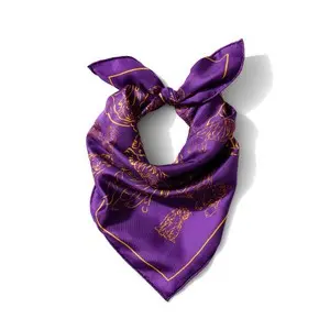 EIGHTEEN FORTY TWO Tiger Outline Silk Twill Bandana - Purple