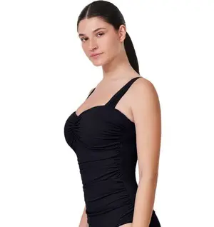 GOTTEX Tutti Frutti Underwire E-cup Tankini Top Swimsuit - Black