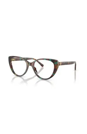 Tory Burch 50mm Cat Eye Optical Glasses - Multicolor