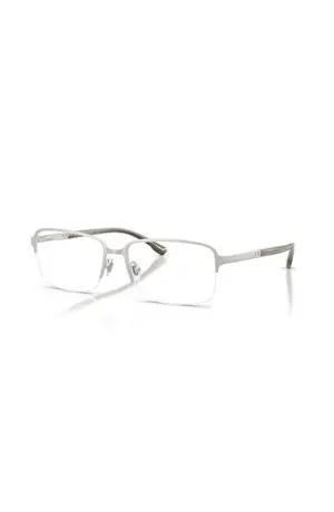 Brooks Brothers 54mm Rectangle Optical Glasses - Silver