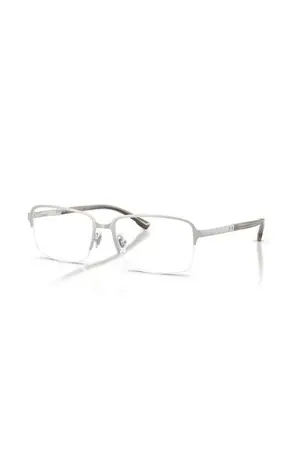 Brooks Brothers 54mm Rectangle Optical Glasses - Silver