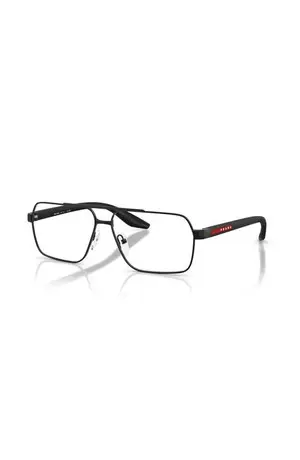 Prada 57mm Rectangle Optical Glasses - Black