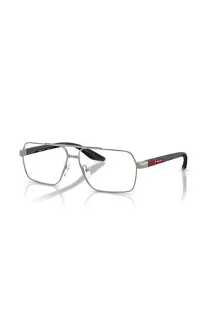 Prada 57mm Rectangle Optical Glasses - Grey