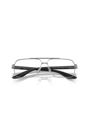 Prada 57mm Rectangle Optical Glasses - Grey
