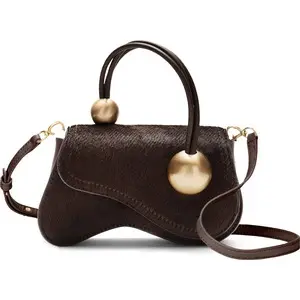 Cult Gaia Kazia Nano Calf Hair Crossbody Bag - Dark Java