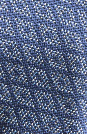 David Donahue Geometric Jacquard Silk Tie