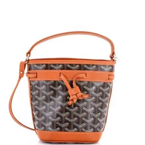 Goyard Petit Flot Bucket Bag Coated Canvas Mini - Brown
