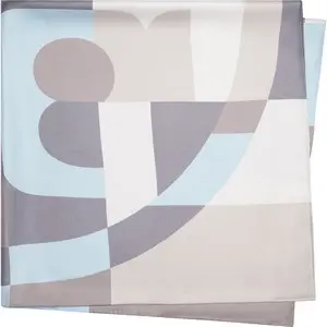 Tory Burch Geo Color Block Silk Square Scarf - Frozen Sky
