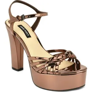 Nine West Nayya Faux Leather Platform Sandal - Bronze