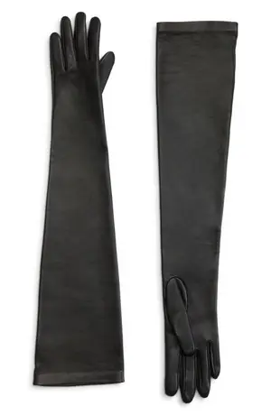 Khaite Remo Leather Opera Gloves - Black