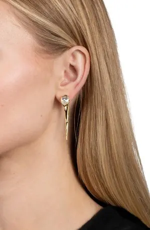Alexis Bittar Asterales Cubic Zirconia Spear Front Back Earrings
