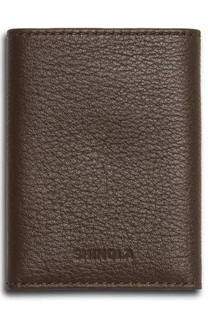 Shinola Canfield Rfid Trifold Pebbled Leather Wallet - Brown
