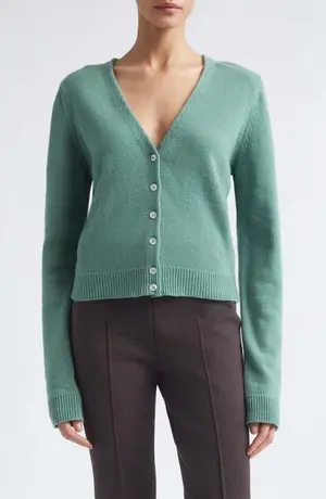 HIGH SPORT Cardigen Cotton & Cashmere Cardigan - Sage