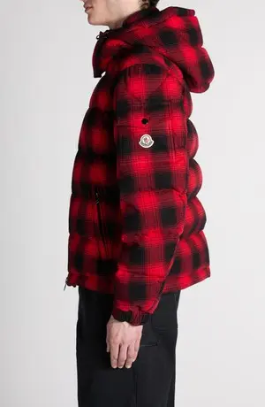 Moncler Airor Buffalo Check Down Puffer Jacket