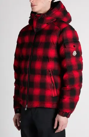 Moncler Airor Buffalo Check Down Puffer Jacket