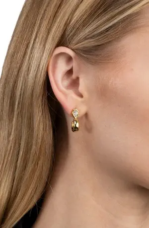 Alexis Bittar Asterales Pear Cubic Zirconia Small Hoop Earrings