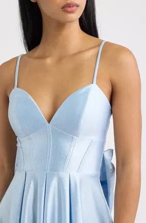 EMERALD SUNDAE Glitter Knit Corset Fit And Flare Minidress