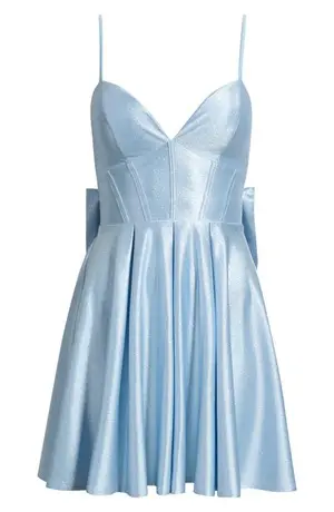 EMERALD SUNDAE Glitter Knit Corset Fit And Flare Minidress