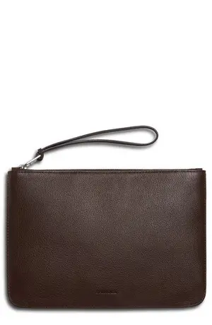 Shinola Wristlet Leather Zip Pouch Espresso