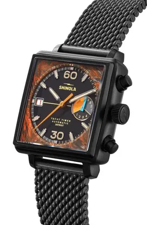 Shinola Mackinac Automatic Yacht Timer Mesh Strap Watch